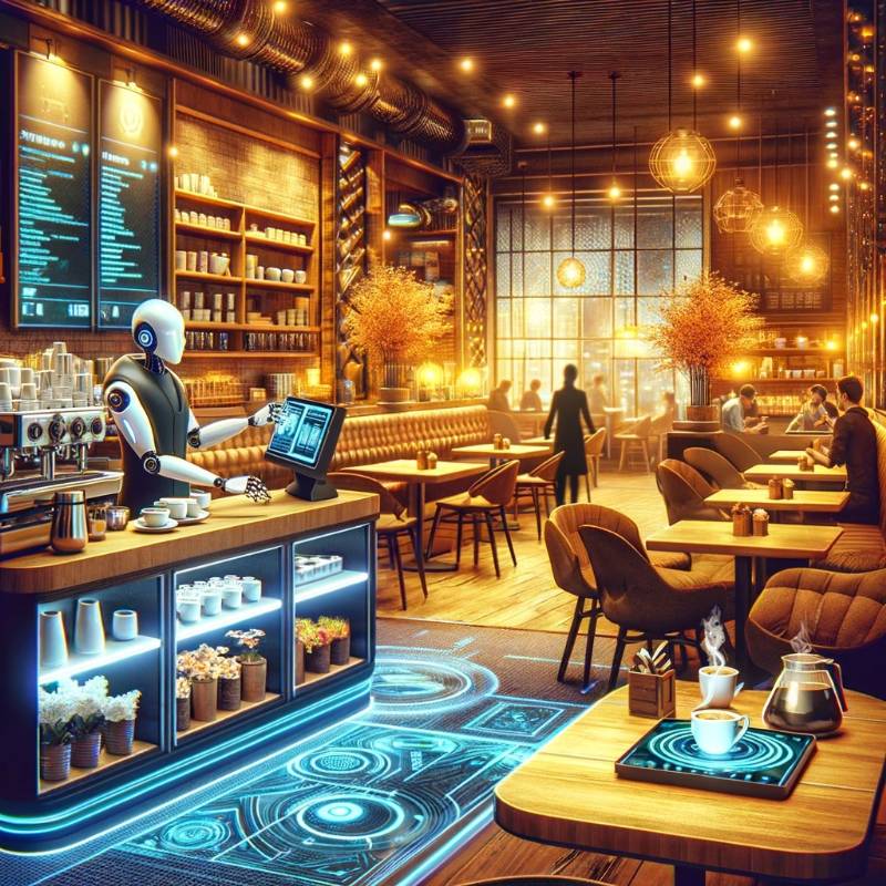 The Futuristic Cafe | Free Chat with AI Bot