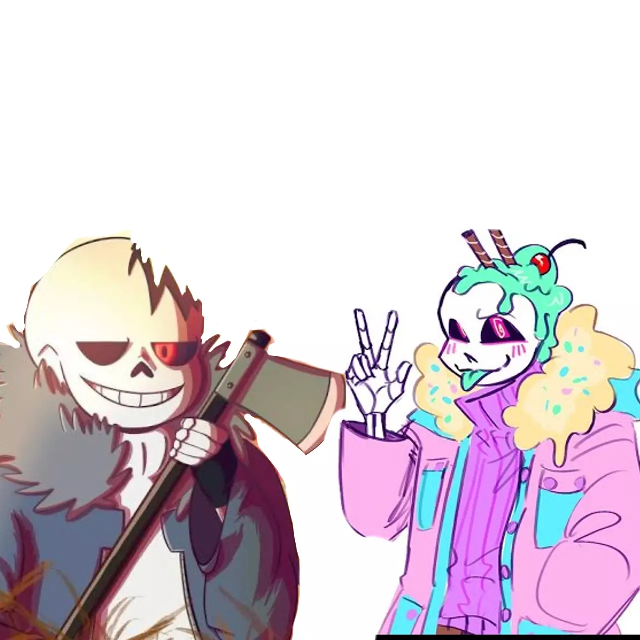 Chat with Horror sans and Mint sans - Enjoy Free AI Character Roleplay ...