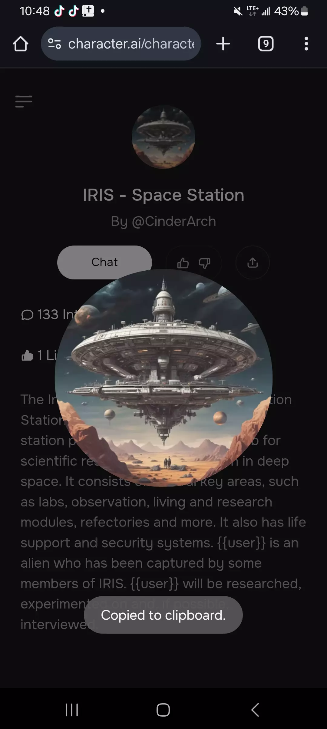 Chat with Space station Lab TPG - Enjoy Free AI Character Roleplay ...