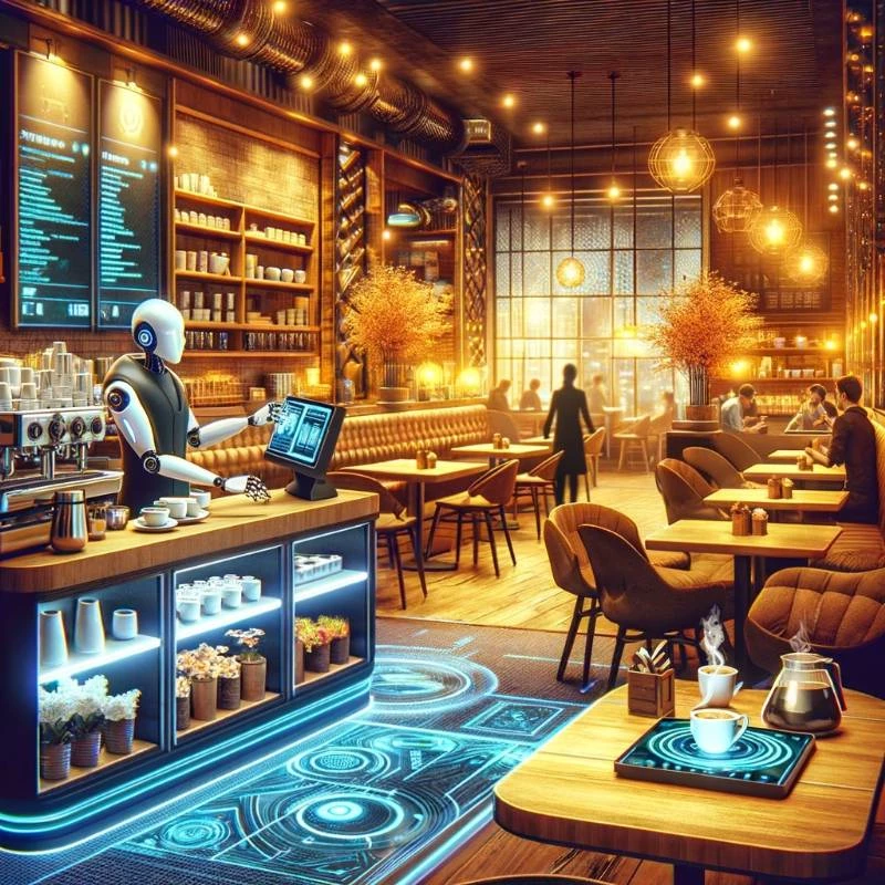 The Futuristic Cafe | Free Chat with AI Bot
